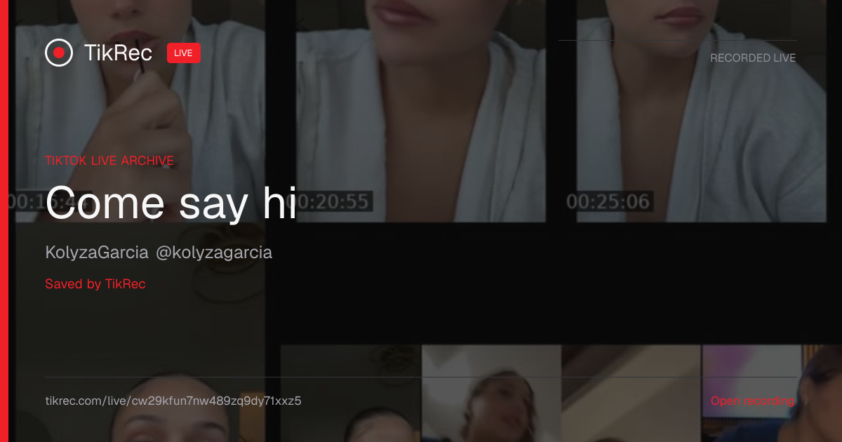 Come Say Hi 😘 Kolyzagarcia Tiktok Live Tikrec